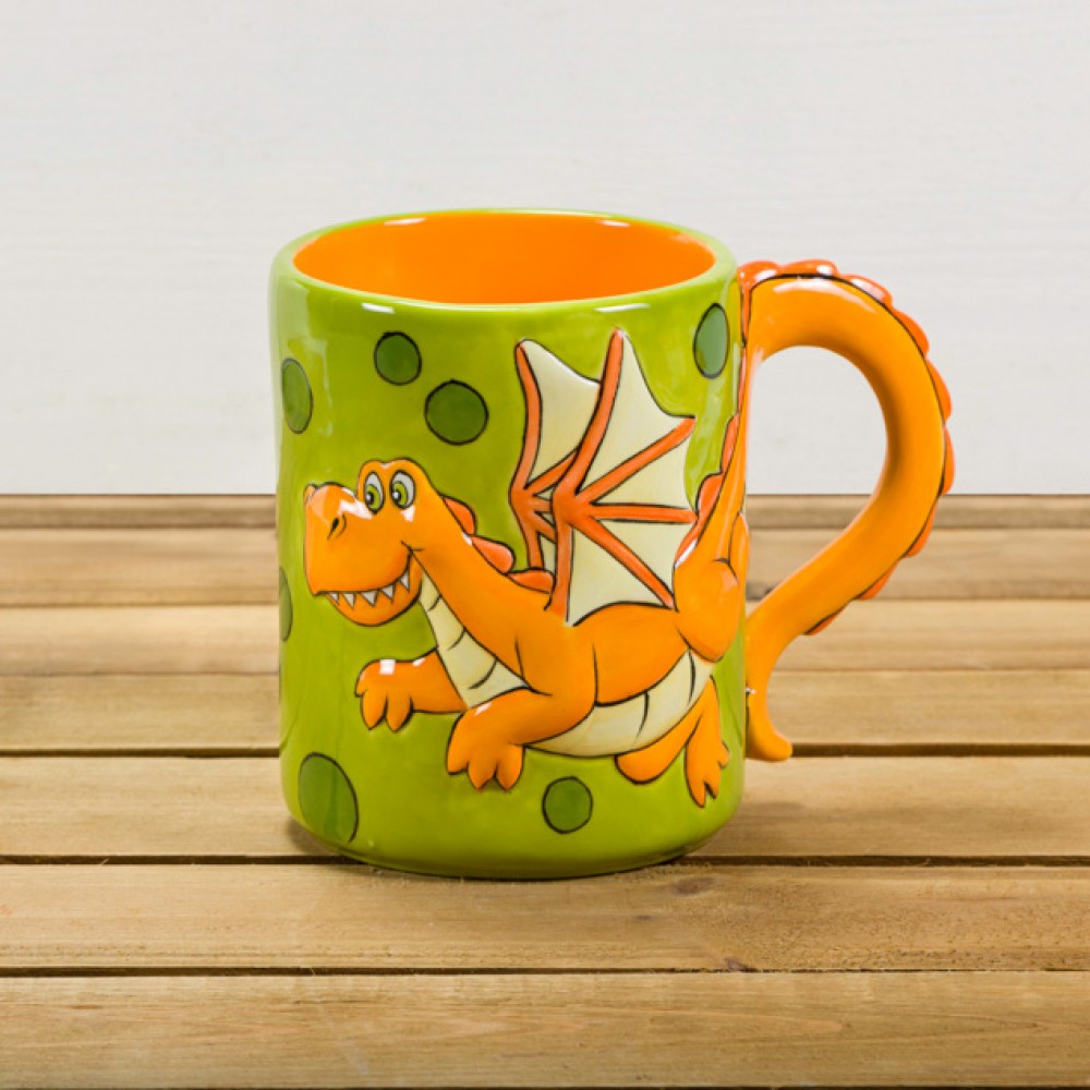 Unpainted Ceramic bisque Dragon Mug